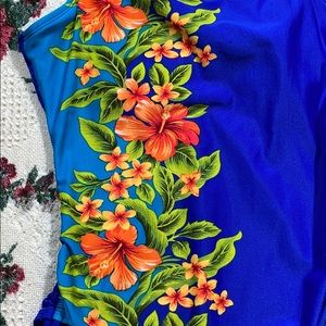 Beach Native | Swim | Beach Native Blue Swimsuit With Flowers | Poshmark